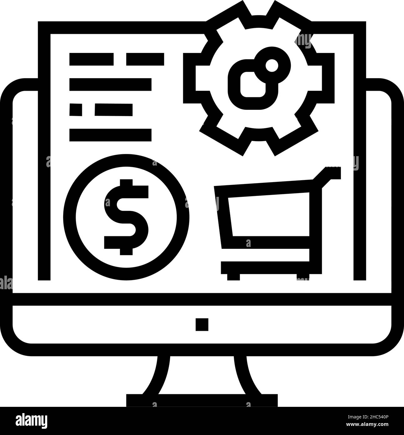 purchasing online line icon vector illustration Stock Vector Image ...