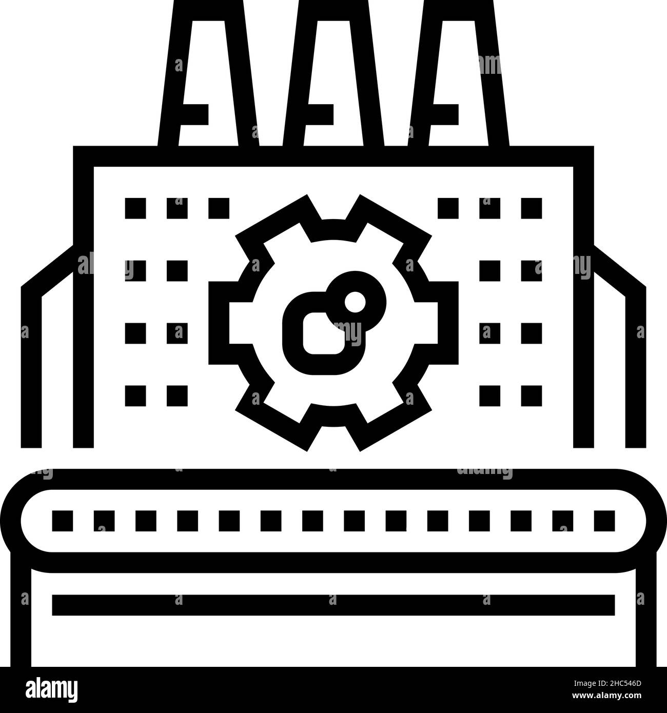 Manufacturing Erp Processing Line Icon Vector Illustration Stock Vector