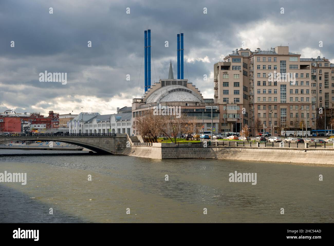 Moscow, Russia - October 23, 2021: The house on the embankment, the ...