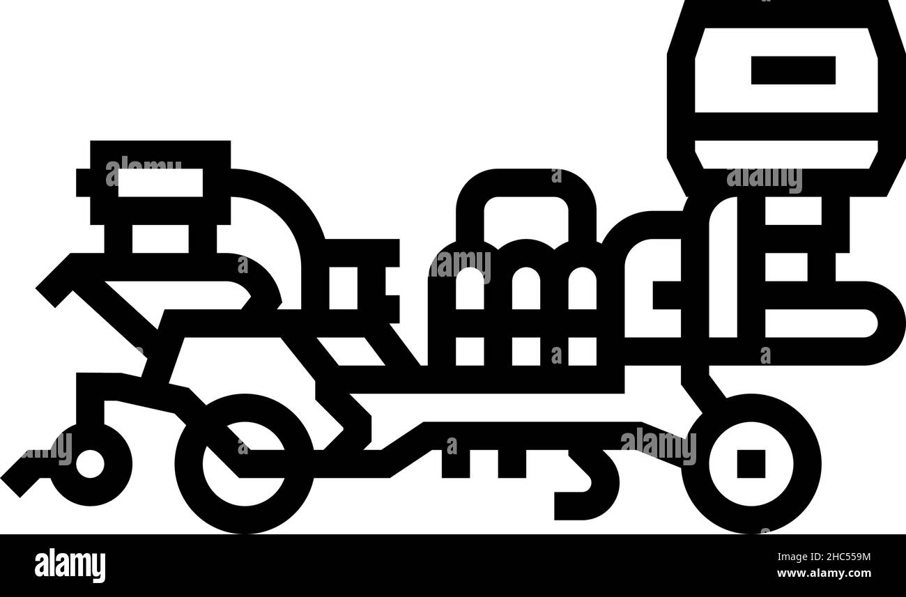plastic mulch layer farm equipment line icon vector illustration Stock ...
