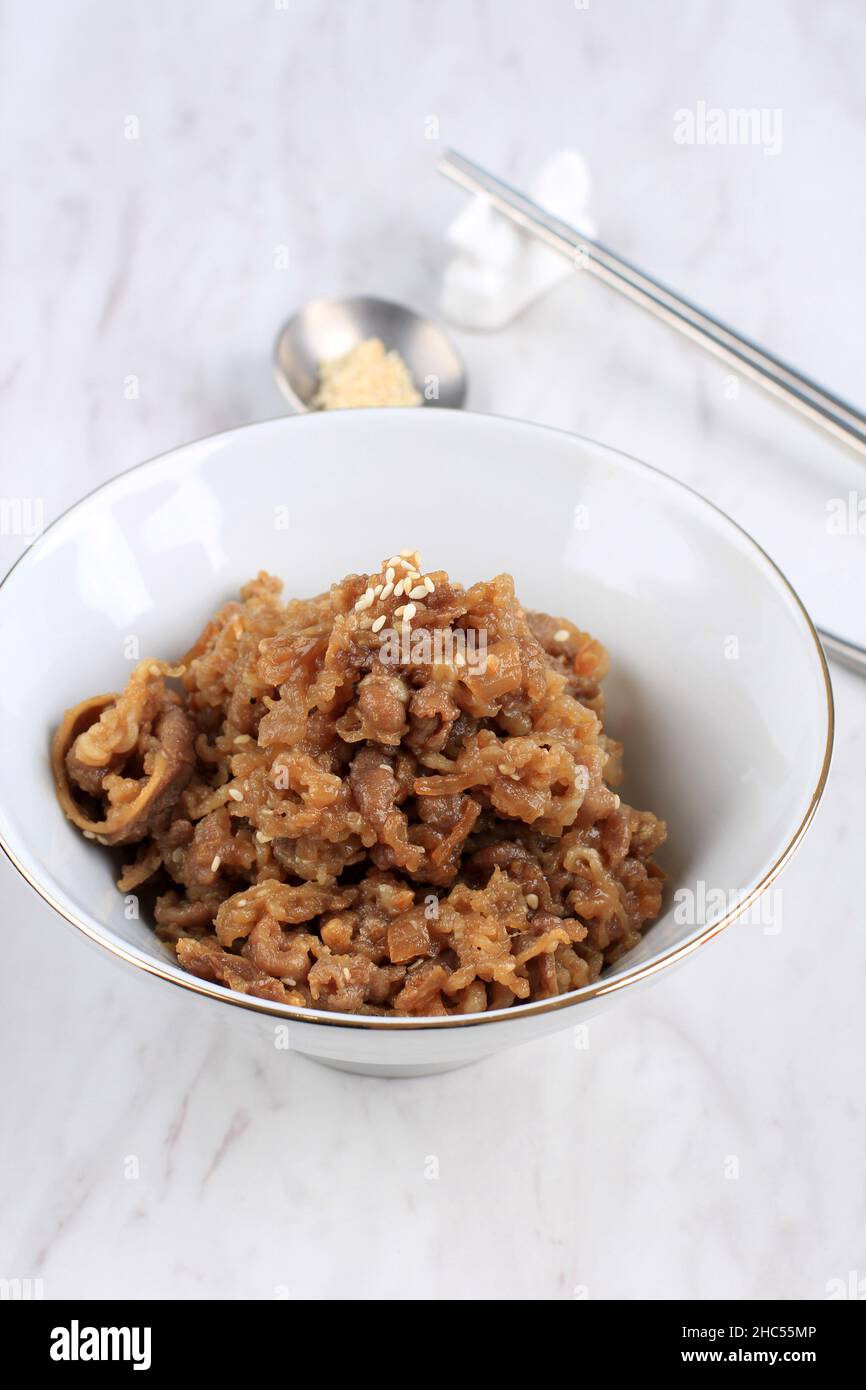 Traditional Korean Bulgogi Dish. Thinly Cut, Grilled Beef. Front View ...