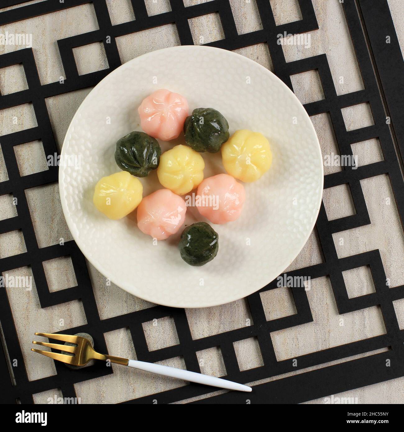 Korean Traditional Food, Honey Rice Cake or Kkultteok Stock Photo - Alamy