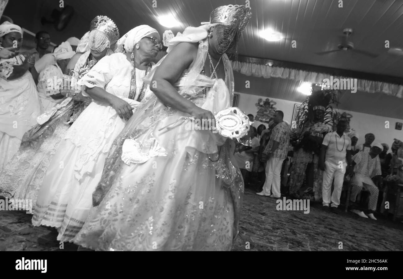 simoes filho, bahia, brazil - february 27, 2016: followers of candomble ...