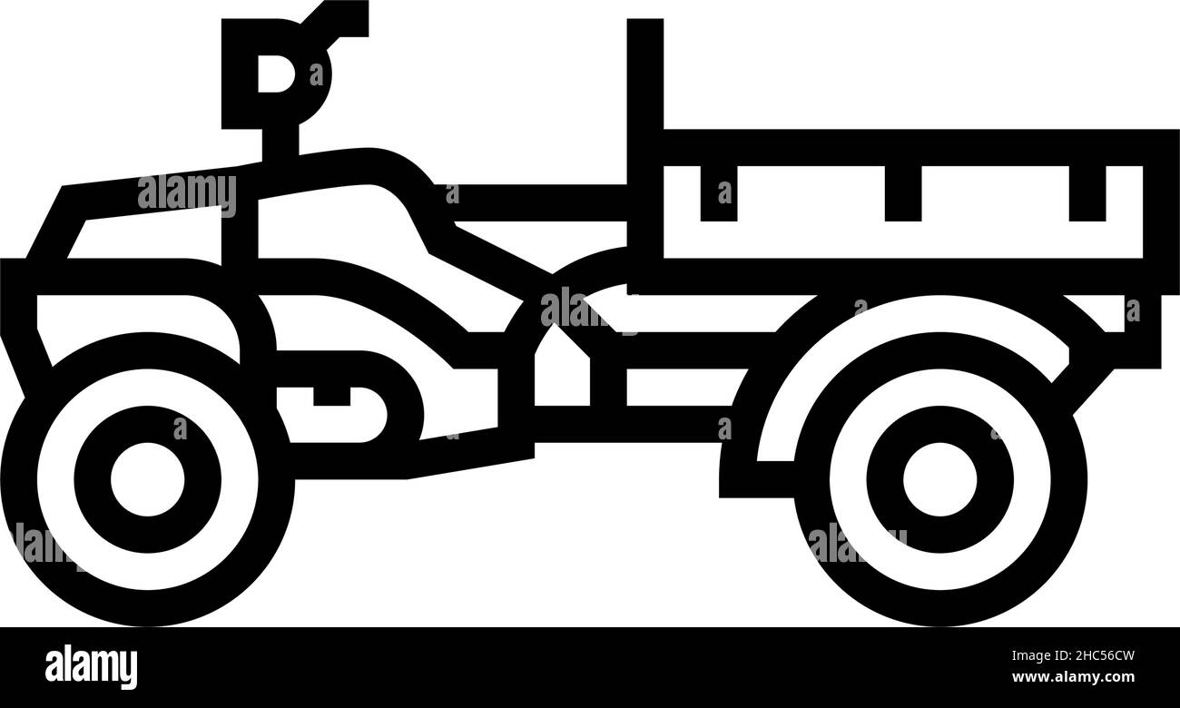 atv farm transport line icon vector illustration Stock Vector Image ...