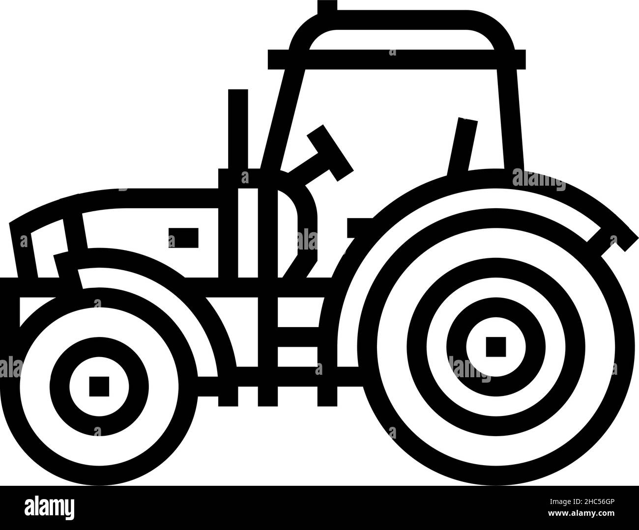 tractor farm transport line icon vector illustration Stock Vector Image ...