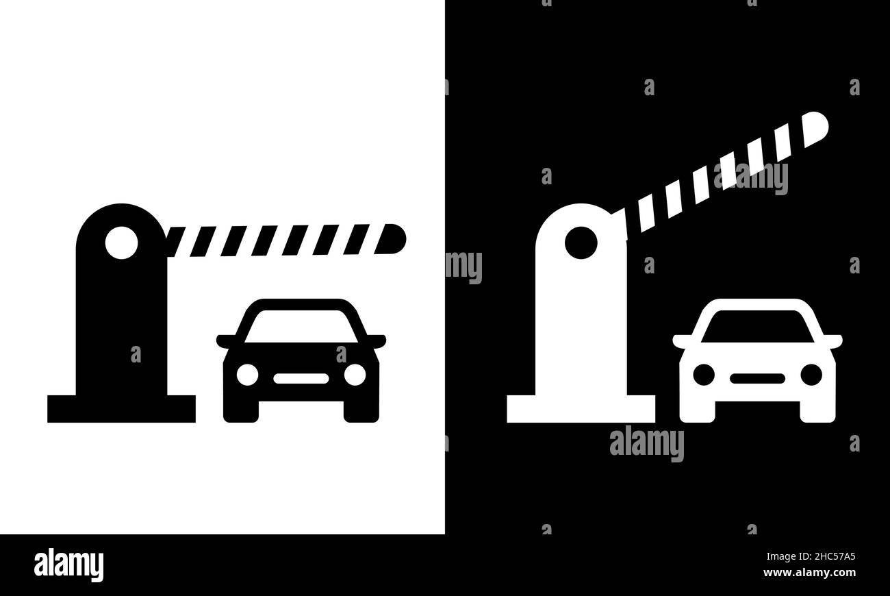 Parking barrier outline and filled vector sign, Automatic car barrier ...