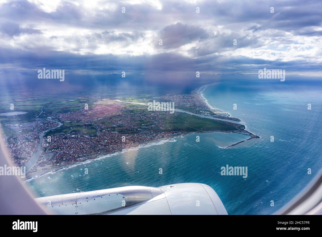 View of Sicily through the airplane window at landing Stock Photo - Alamy