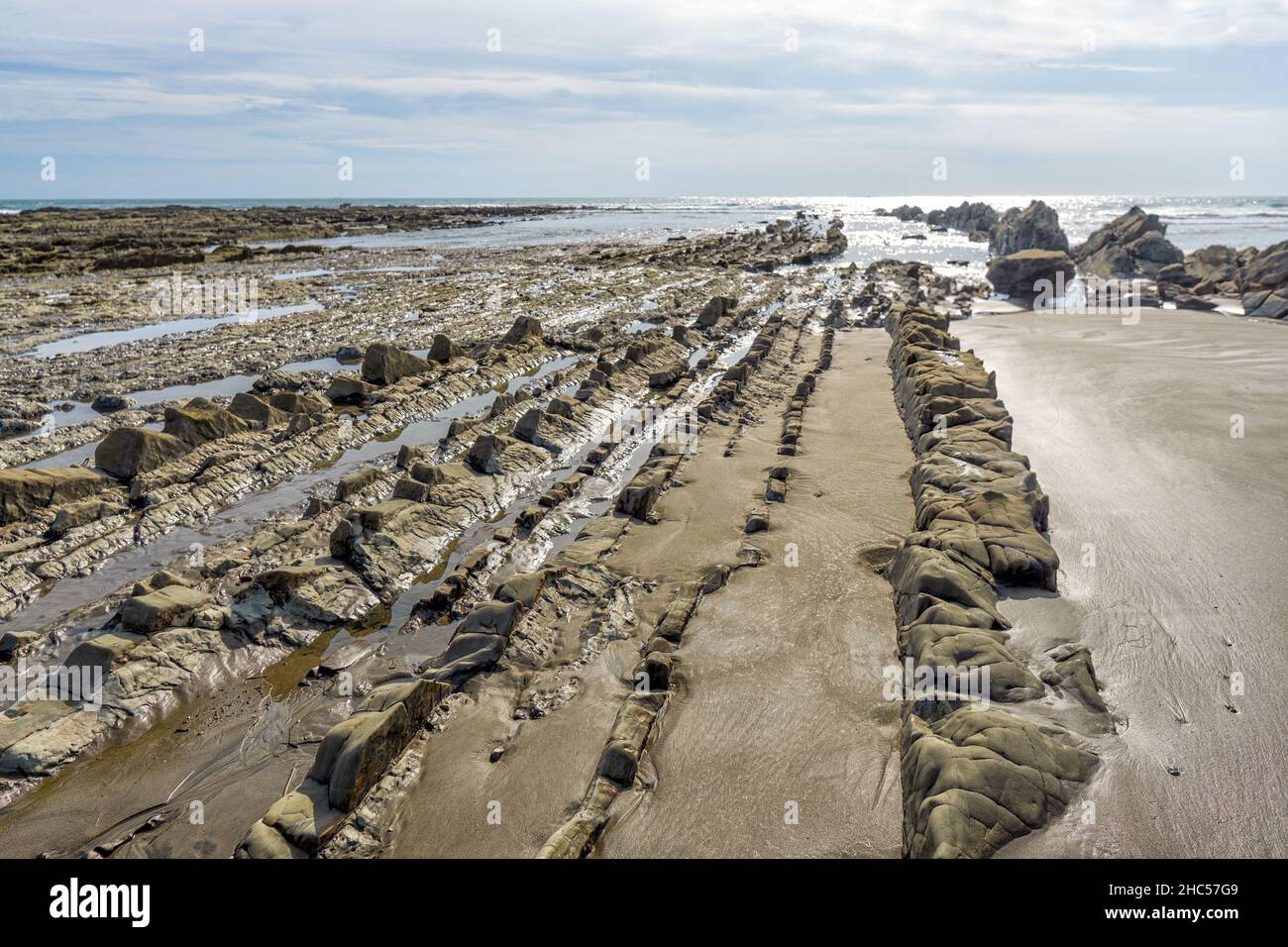 Stone formations of a rocky beach of Puntarenas Province of Costa Rica ...