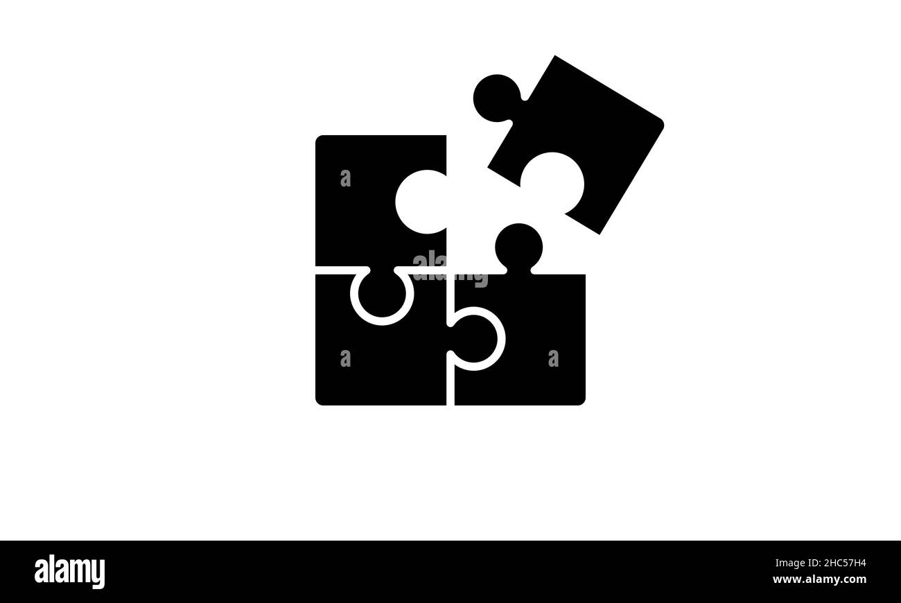 Pictogram puzzle piece in puzzle Cut Out Stock Images & Pictures - Alamy