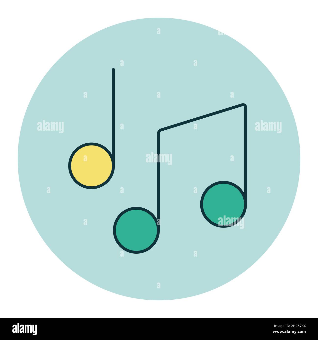 Music notes, song, melody or tune color vector icon. Graph symbol for ...