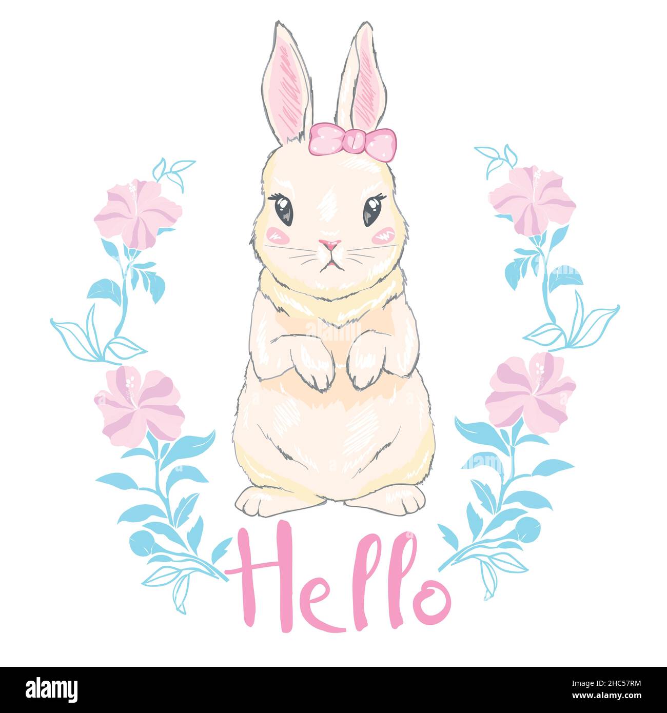Cute bunny, vector, illustration Stock Vector Image & Art - Alamy