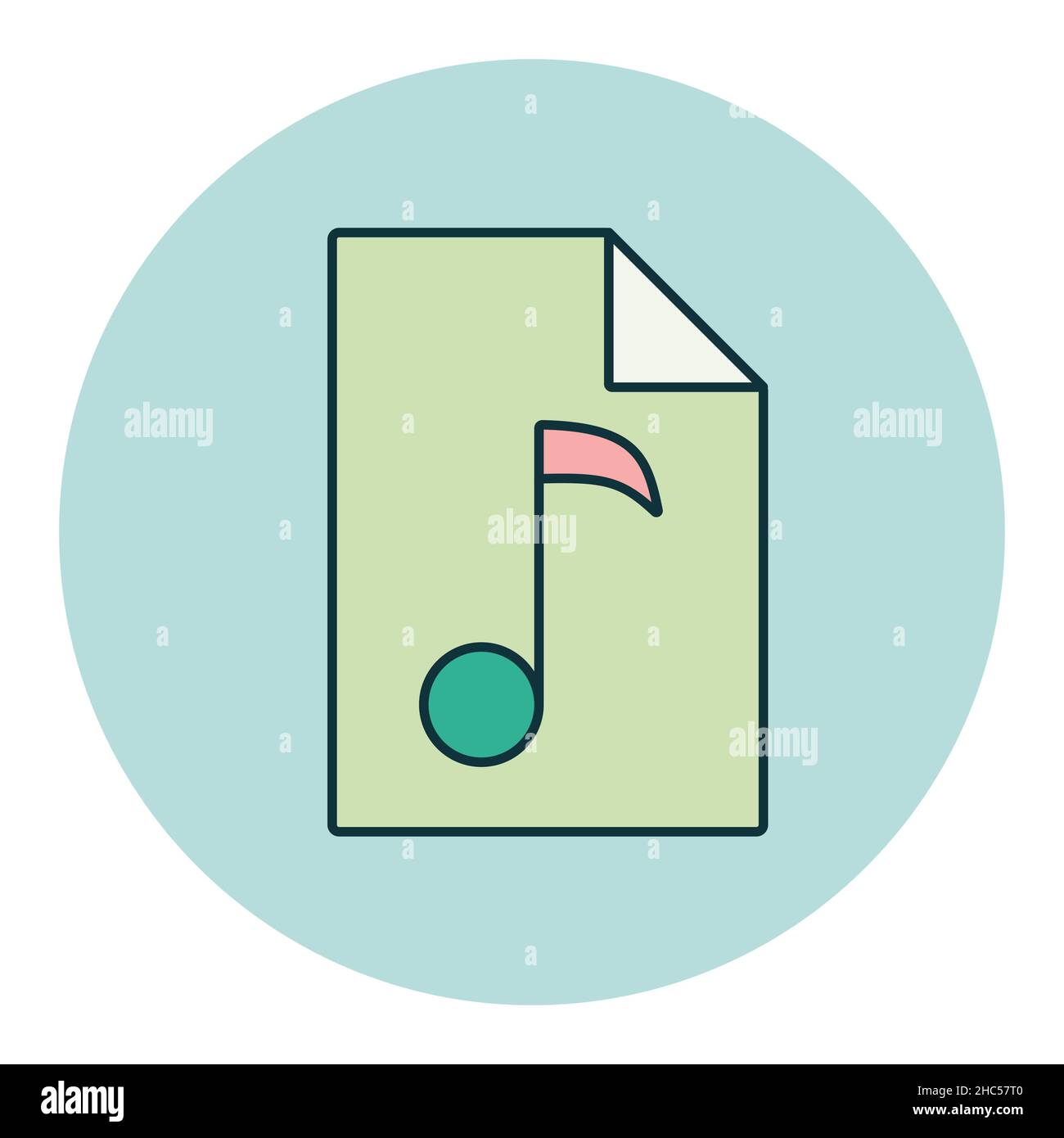 Music file color vector icon. Music sign. Graph symbol for music and ...