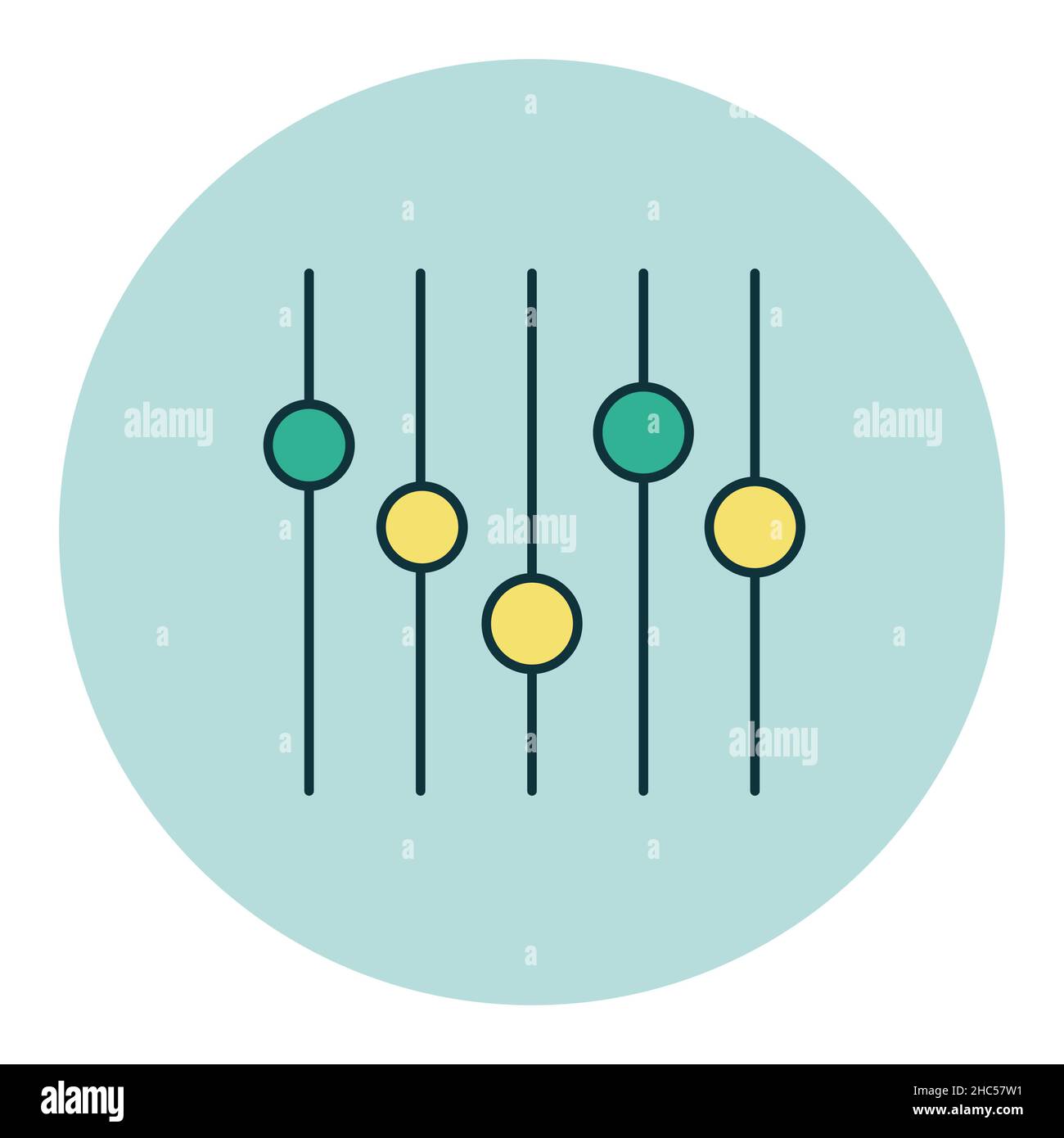 Equalizer color flat vector icon. Music sound wave symbol. Graph symbol ...