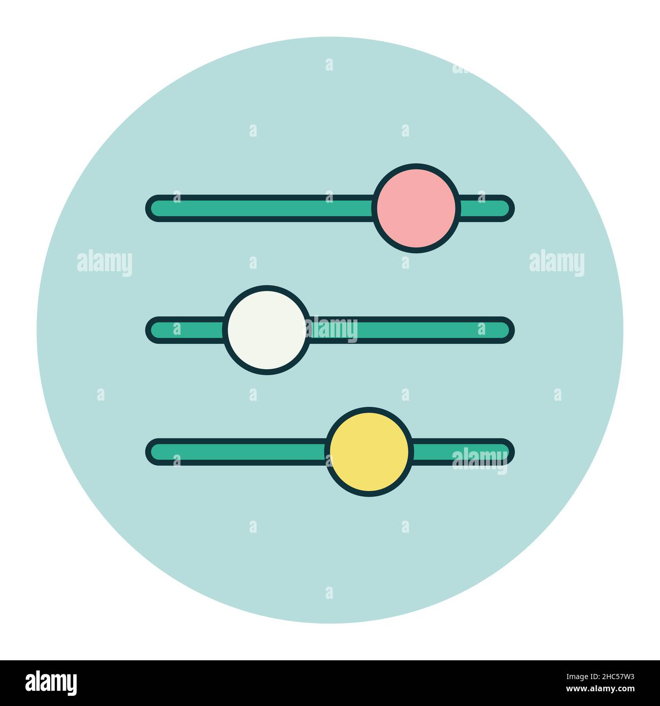Equalizer color vector flat icon. Music sound wave symbol. Graph symbol ...