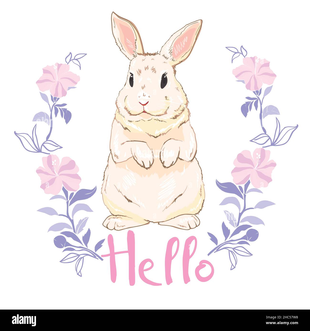 Cute bunny, vector, illustration Stock Vector Image & Art - Alamy