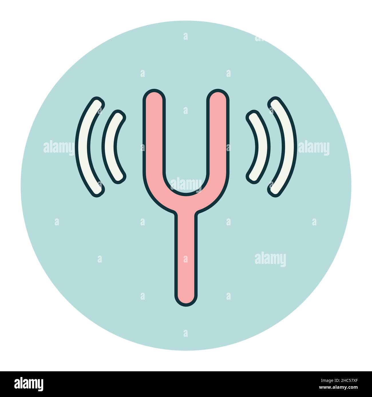 Tuning fork color vector icon. Music sign. Graph symbol for music and ...