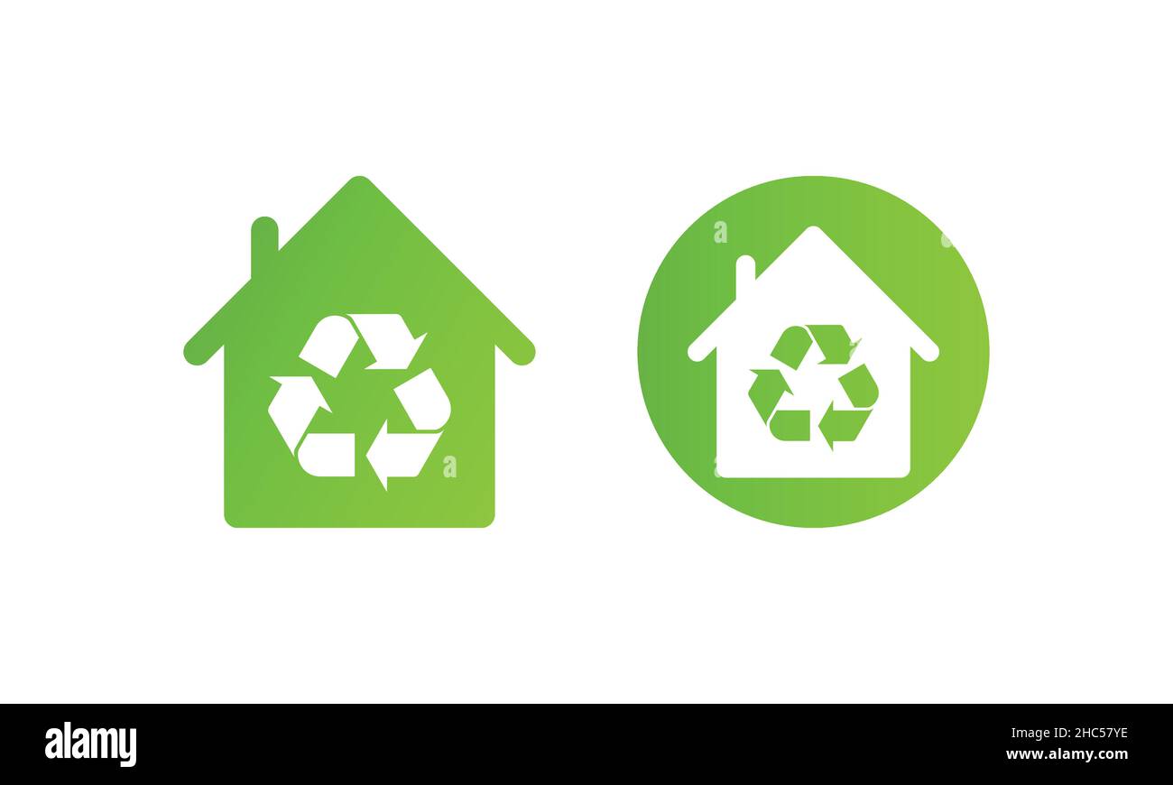 Recycle House Icon,Eco house with recycling arrows Stock Vector Image ...