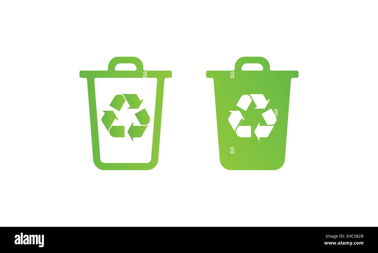 Recycle icon with green trash bin Stock Vector Image & Art - Alamy