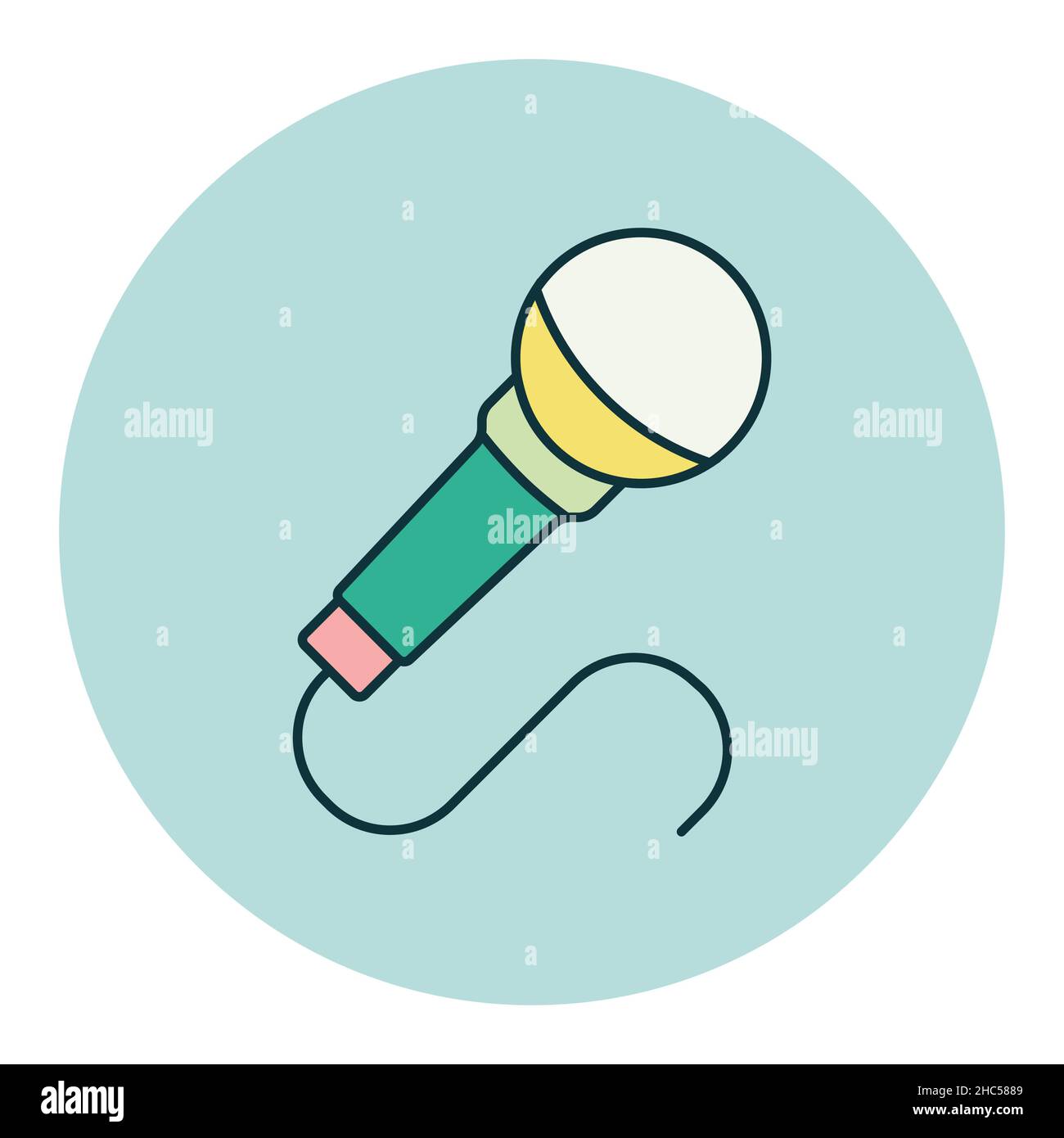 Microphone color vector icon. Music sign. Graph symbol for music and ...