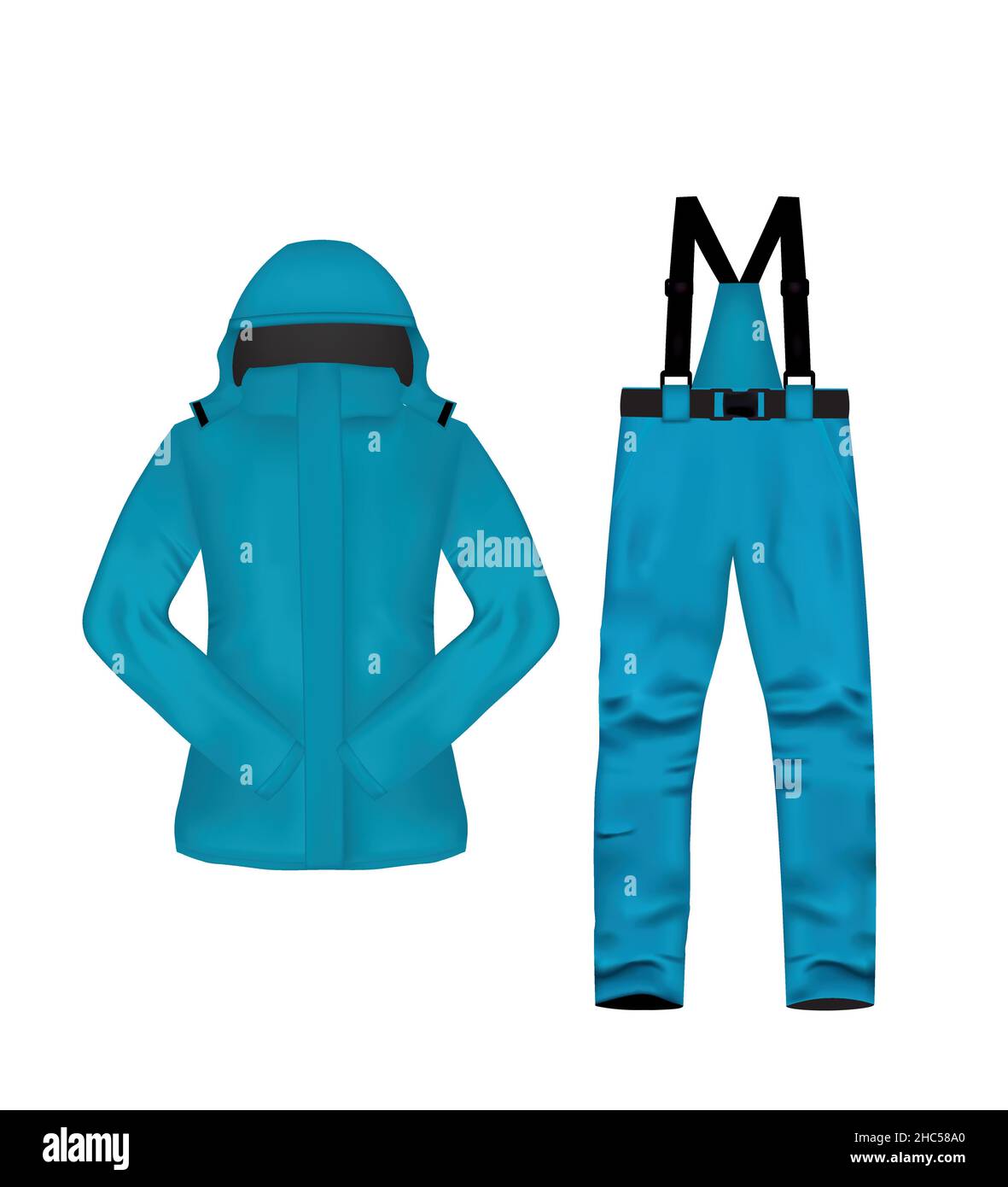 Winter ski jacket and pants, vector illustration Stock Vector Image ...