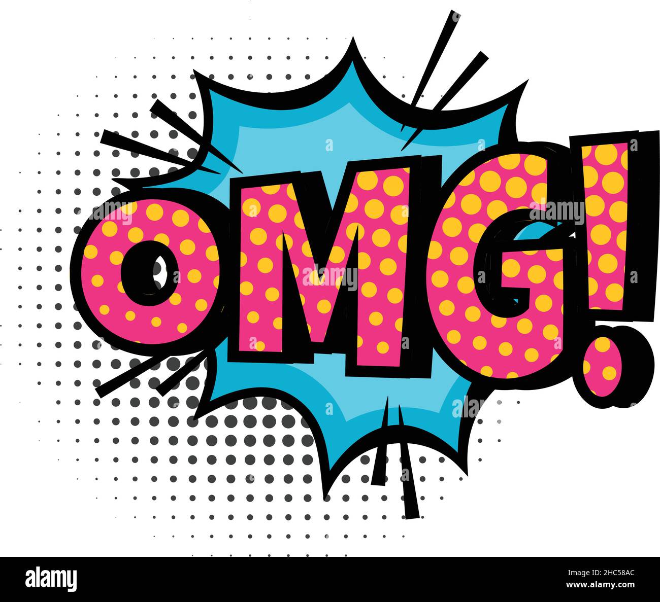 Omg in bubble comic book, pop art dotted. Vector omg text bubble, comic ... Omg in bubble comic book, pop art dotted. Vector omg text bubble, comic ...