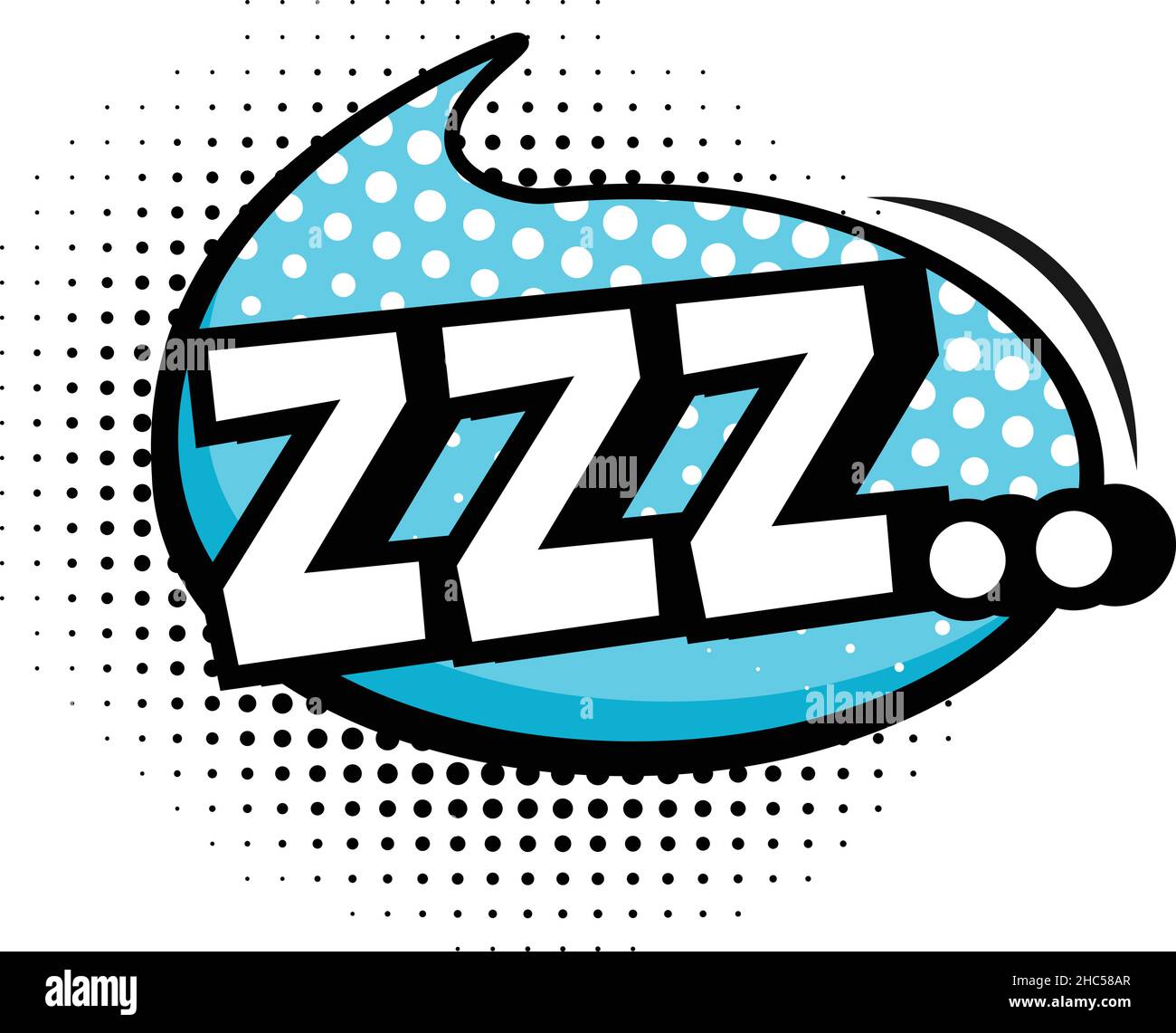 Zzz speech bubble for comics magazine isolated. Vector comic bubble ...