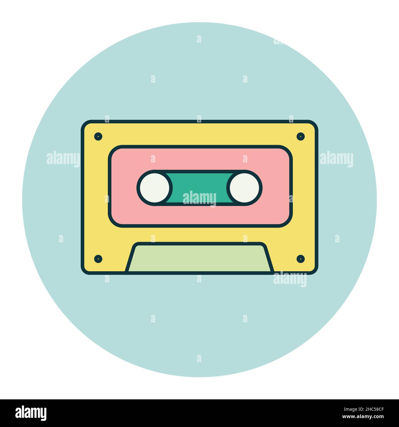 Audio cassette tape vector flat icon. Music sign. Graph symbol for ...