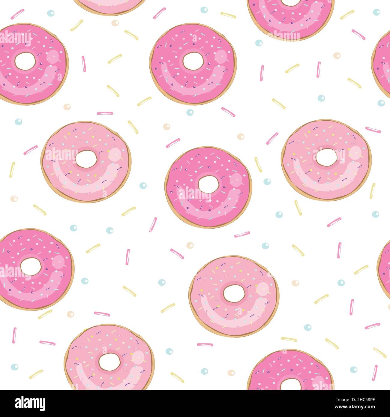 Donut vector illustration. Seamless pattern, background, card, poster ...