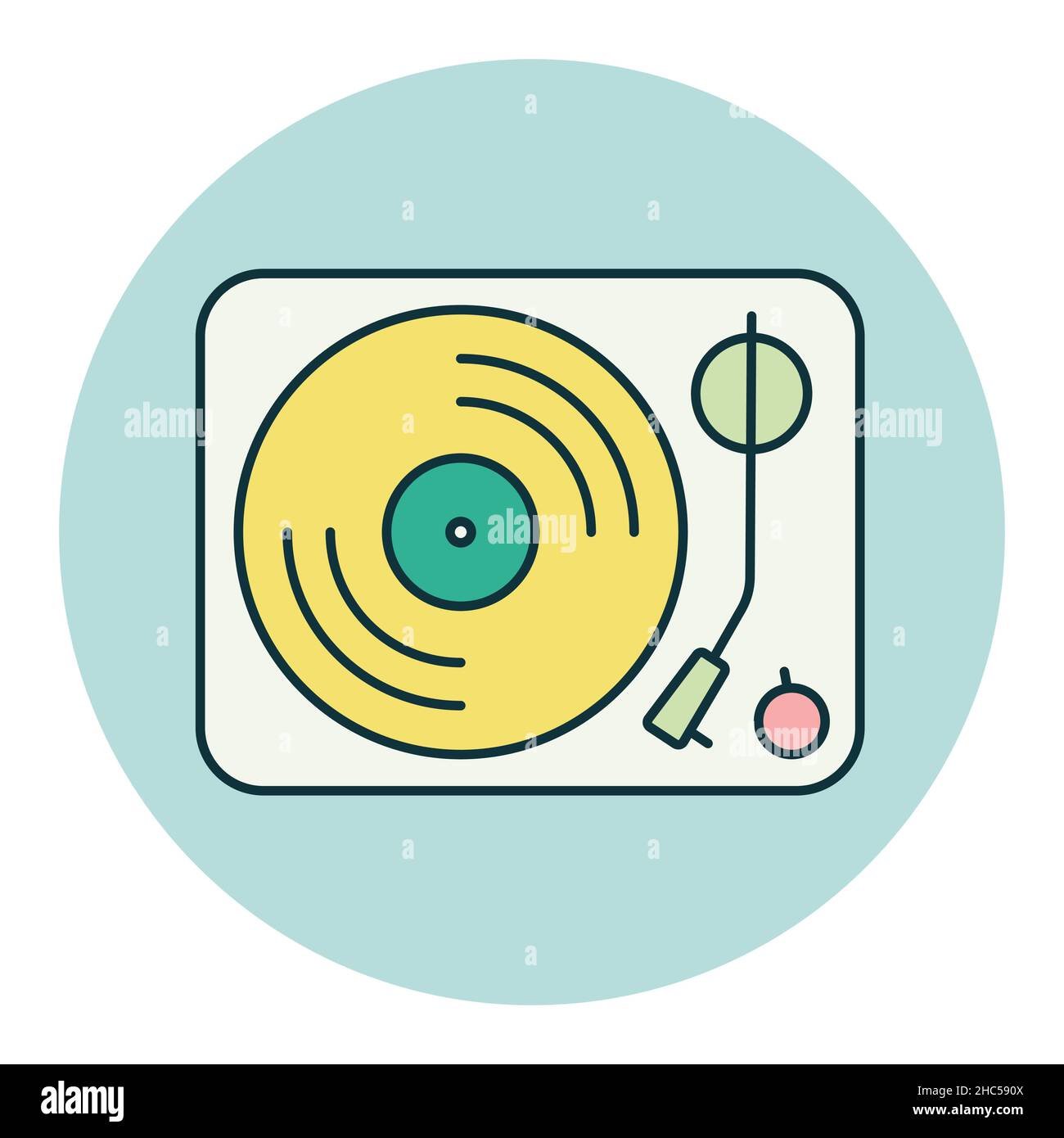 Vinyl record player color vector icon. Music sign. Graph symbol for ...