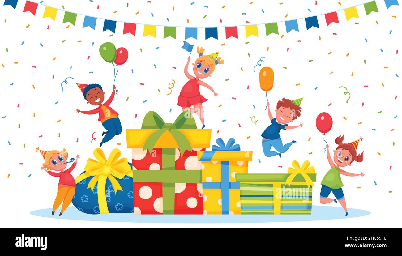 Surprise Birthday Party Clip Art Free Vector | Birthday Party Caps 3d