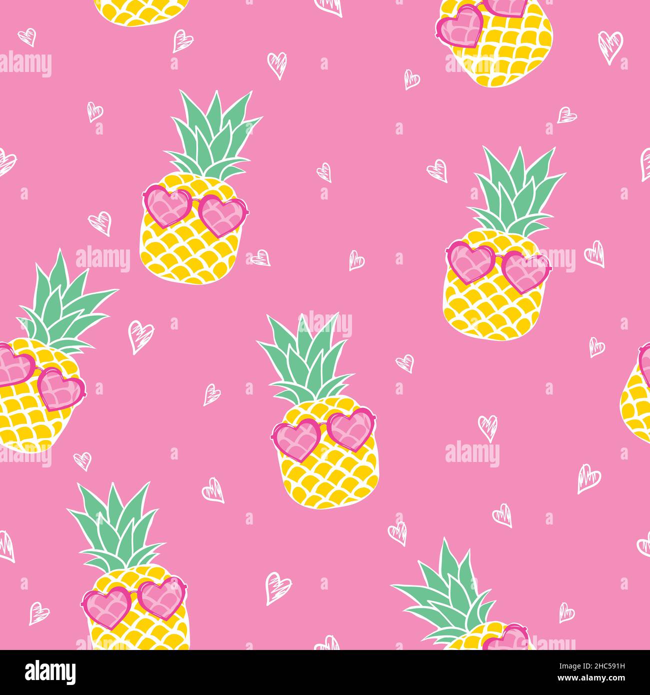 Vector Seamless Pattern with Pineapples, fruit, summer, texture, print ...