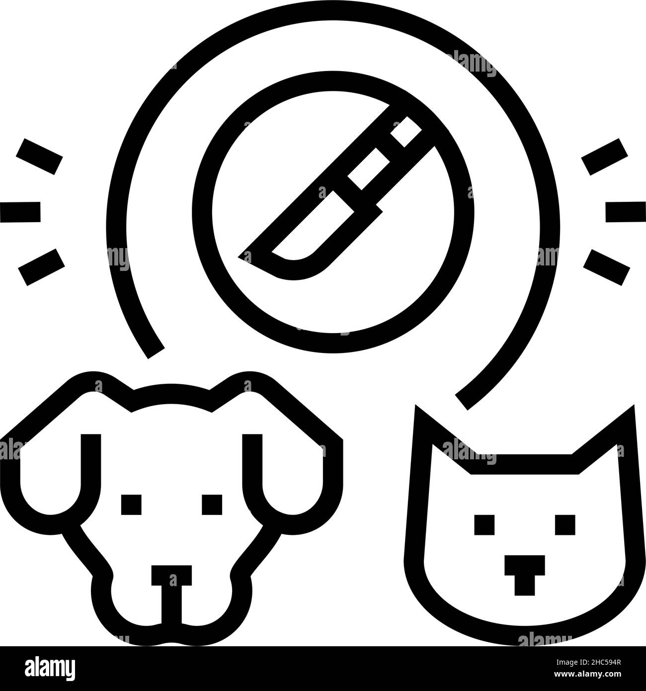 surgery domestic pets line icon vector illustration Stock Vector Image ...