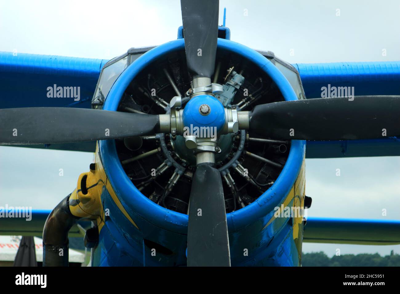 vintage propeller aircraft, motor and propeller Stock Photo - Alamy
