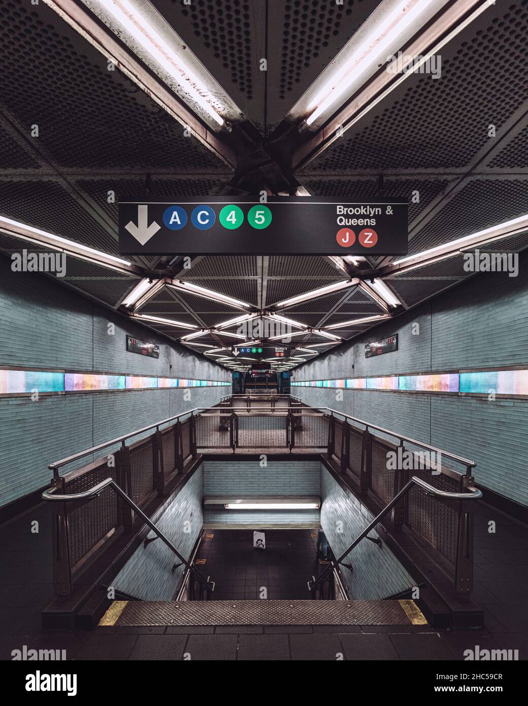 Vertical shot of the New York City subway Stock Photo - Alamy