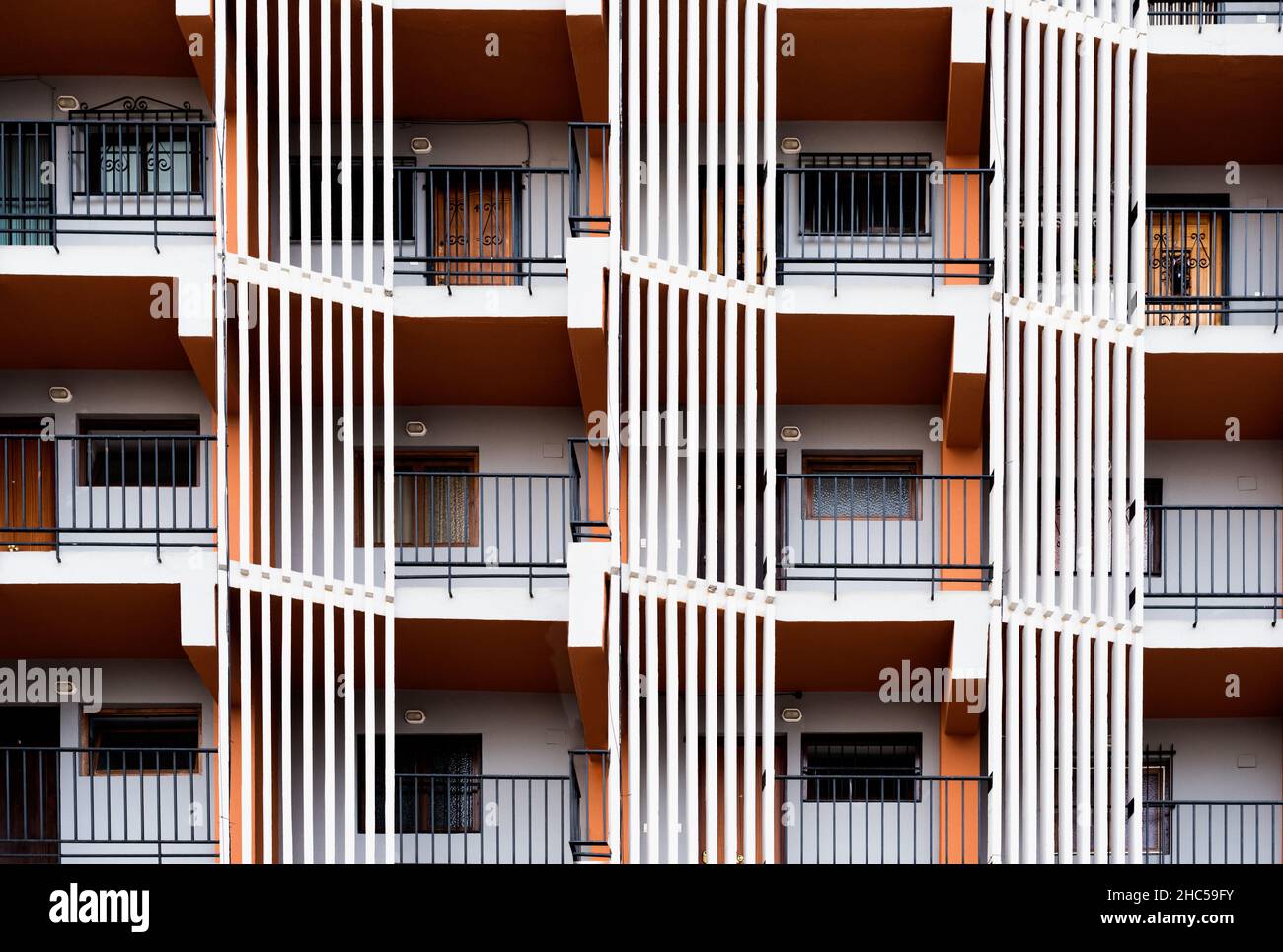 The structure is repeated floor by floor of a modern building Stock ...