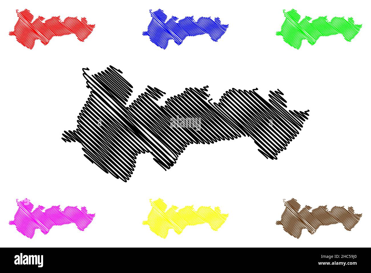 North Garo Hills district (Meghalaya State, Republic of India) map ...