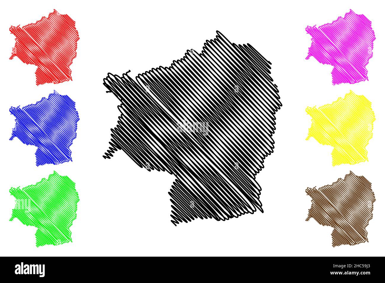 North Sikkim district (Sikkim State, Republic of India) map vector ...