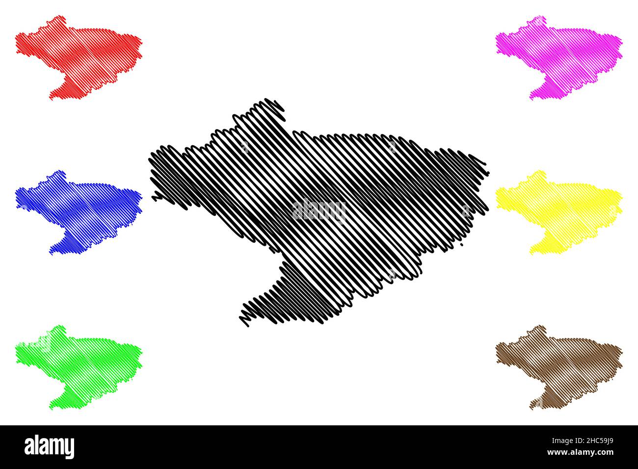 Nilgiris district (Tamil Nadu State, Republic of India) map vector ...