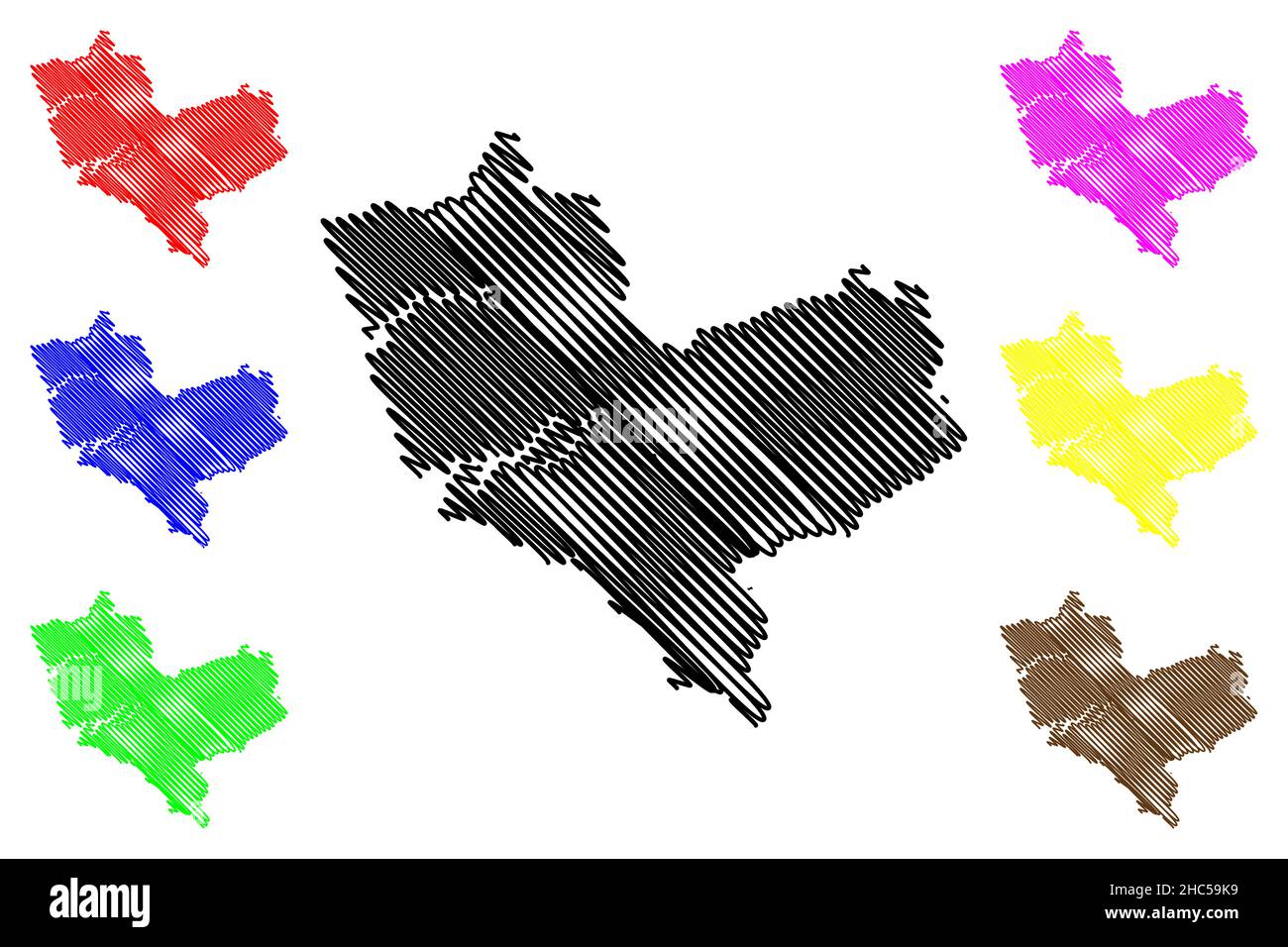 North Goa district (Goa State, Republic of India) map vector ...