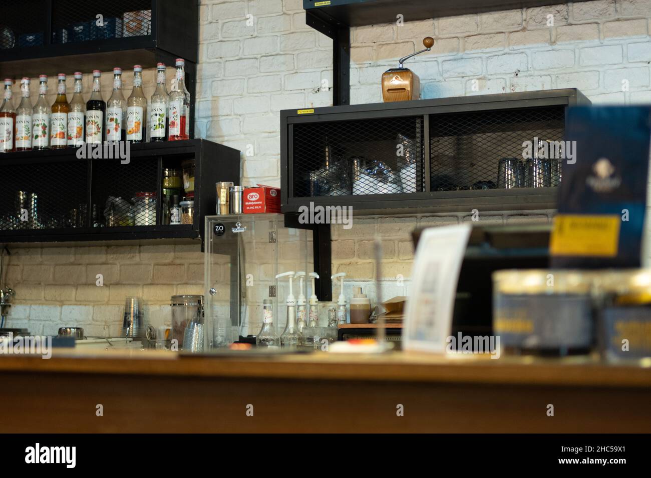 Beautiful modern cafe interior Stock Photo - Alamy