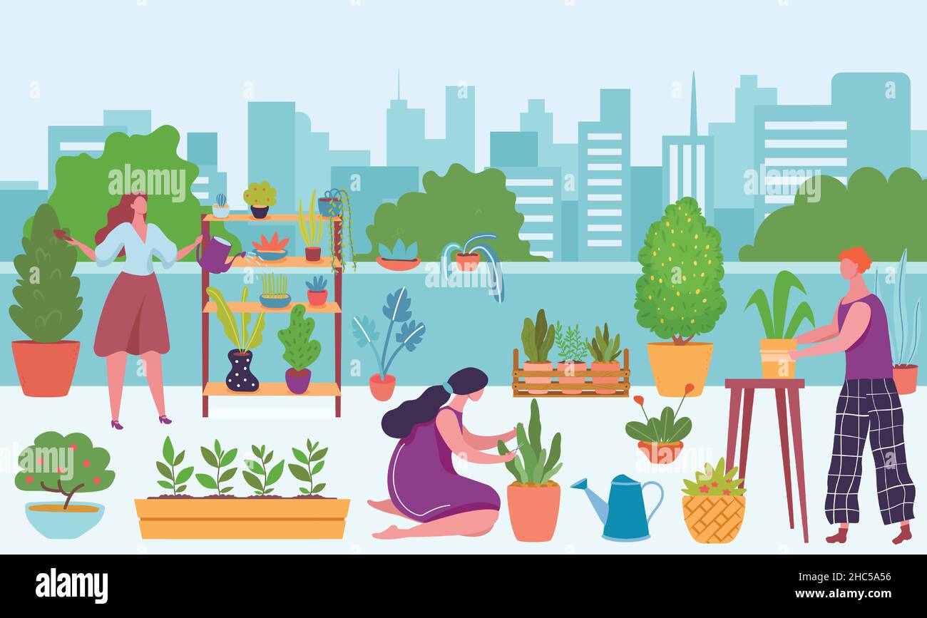 Female flower balcony Stock Vector Images - Alamy