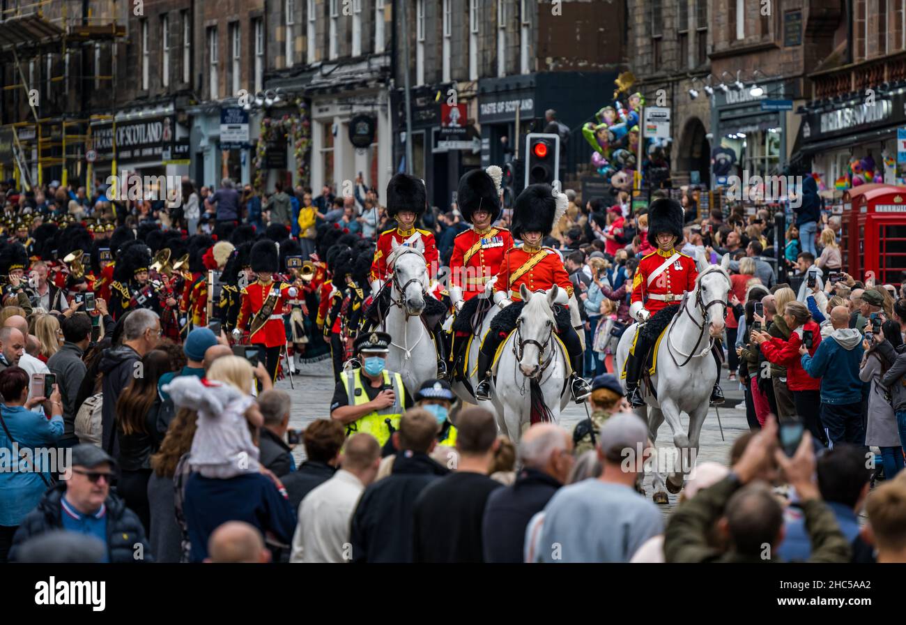 Royal Scots Dragoon Guards 50th anniversary parade with soldiers on ...