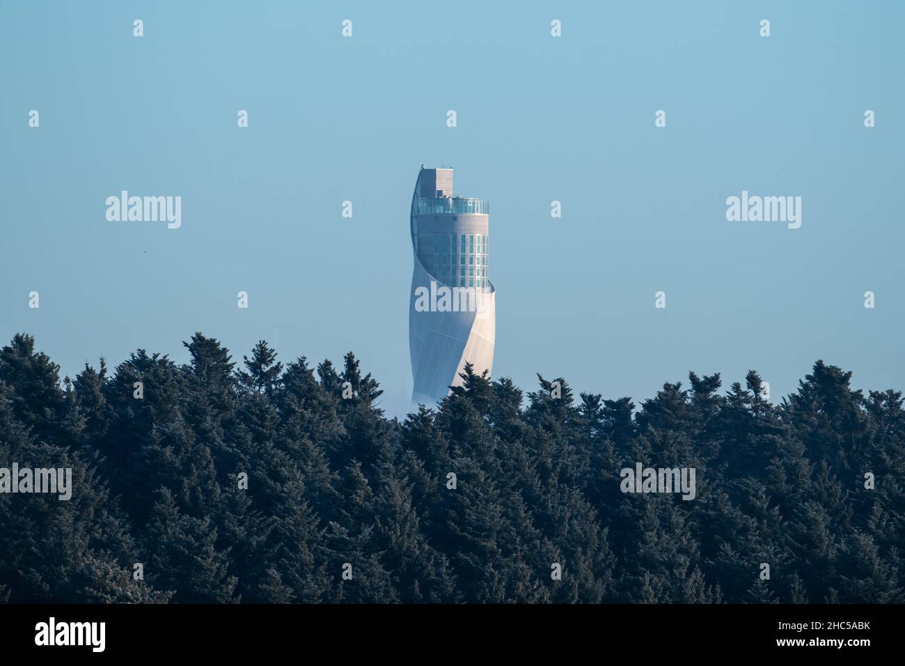 Rottweil, Germany. 21st Dec, 2021. The TK Elevator test tower is ...