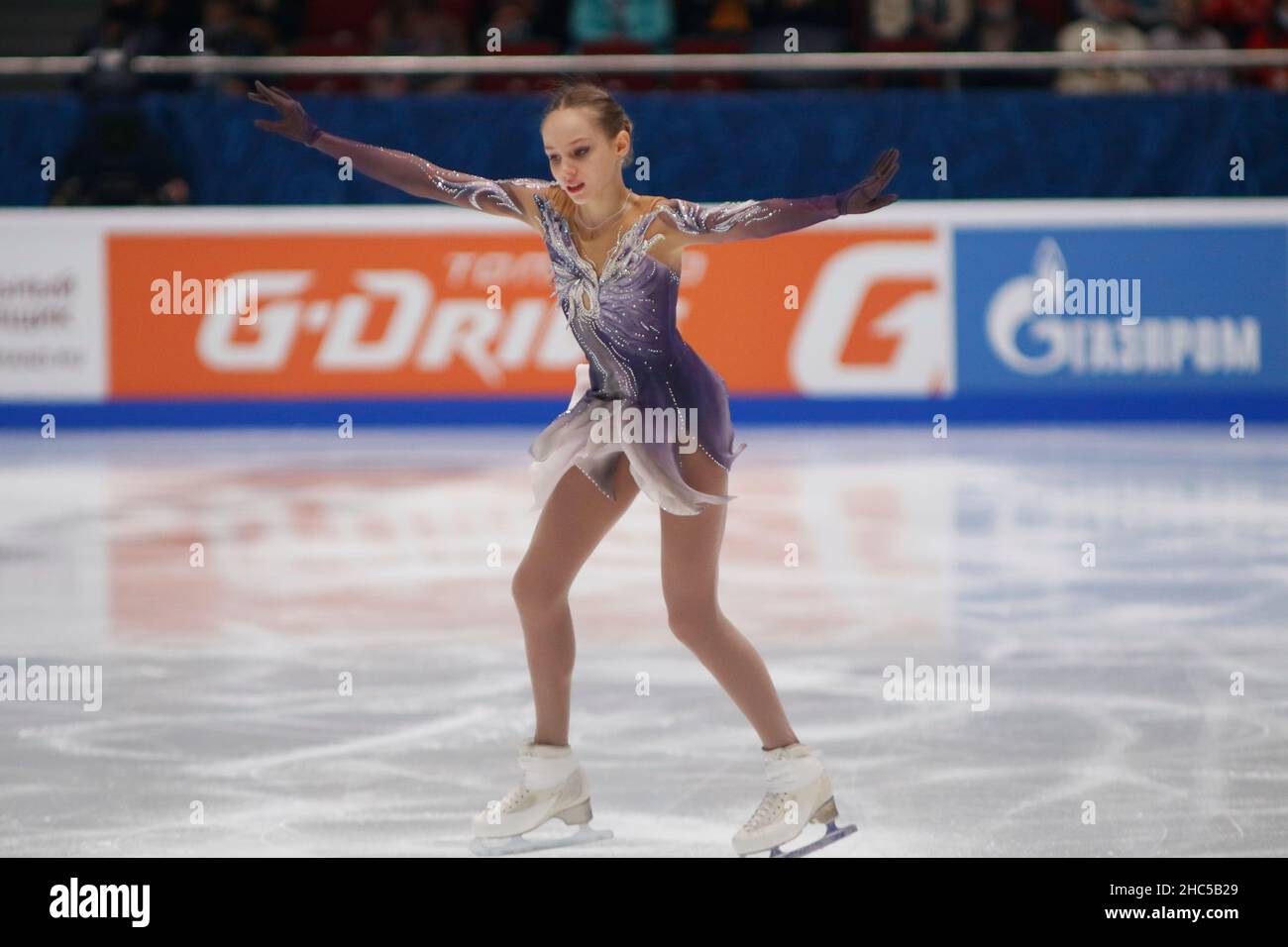Anastasia Zinina of Russia competes in the Women Short Program on day ...