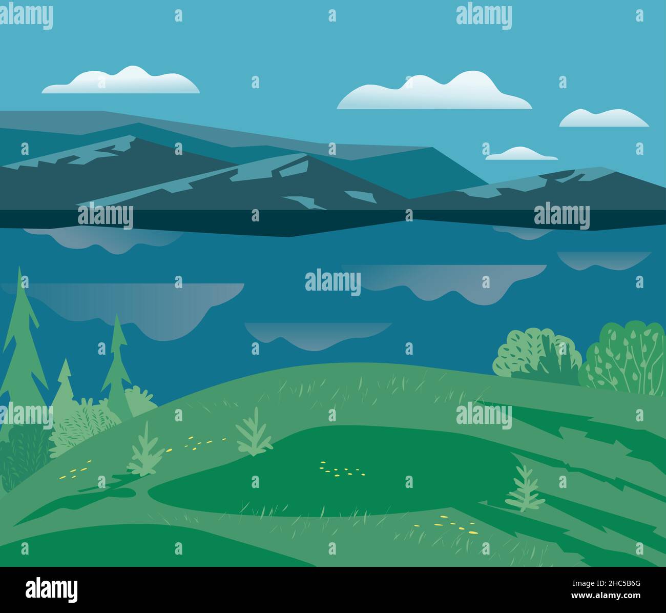 Summer nature landscape Stock Vector Image & Art - Alamy