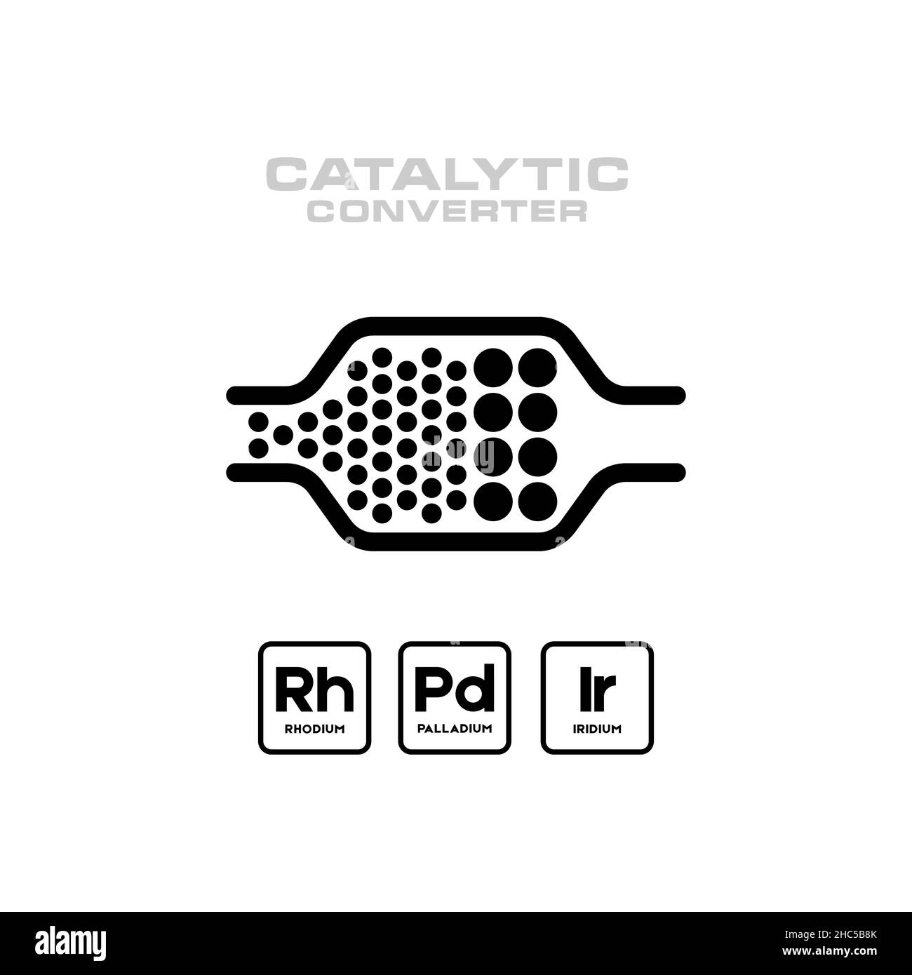 Catalytic converter and chemical element system icon. Logo concept ...