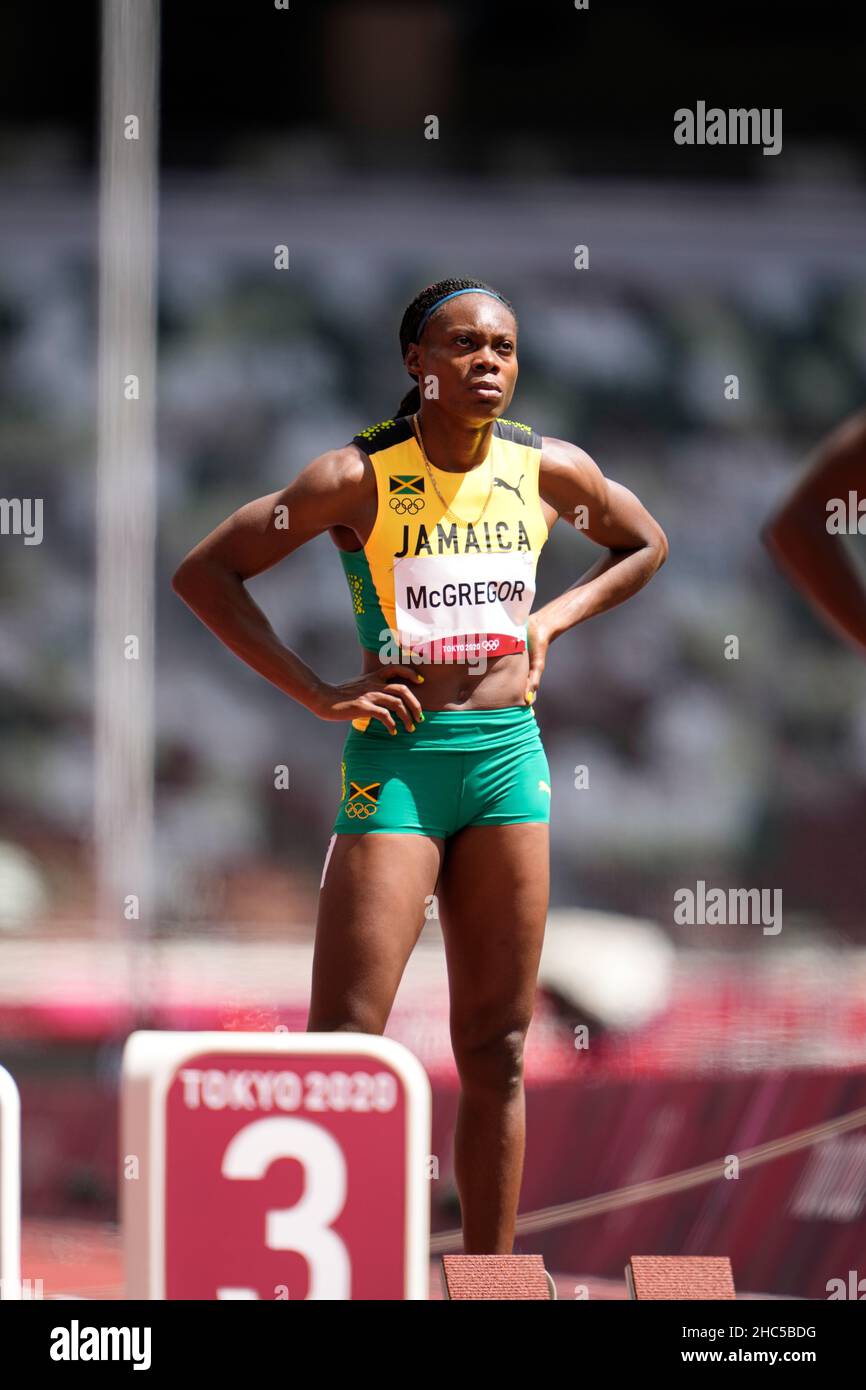Roneisha Mcgregor participating in the semi-final of the 400 meters of ...