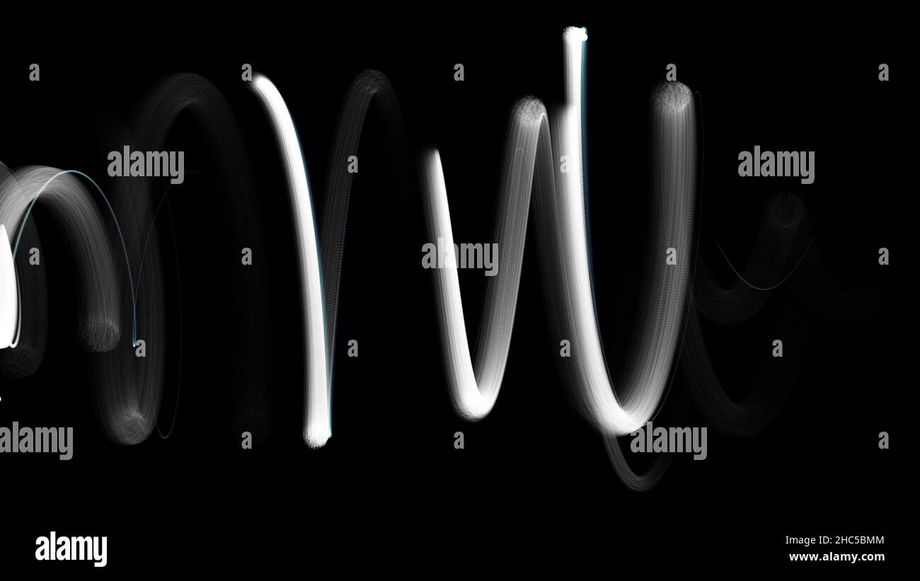 Minimalistic stripes with 3d render of futuristic curves. Digital ...