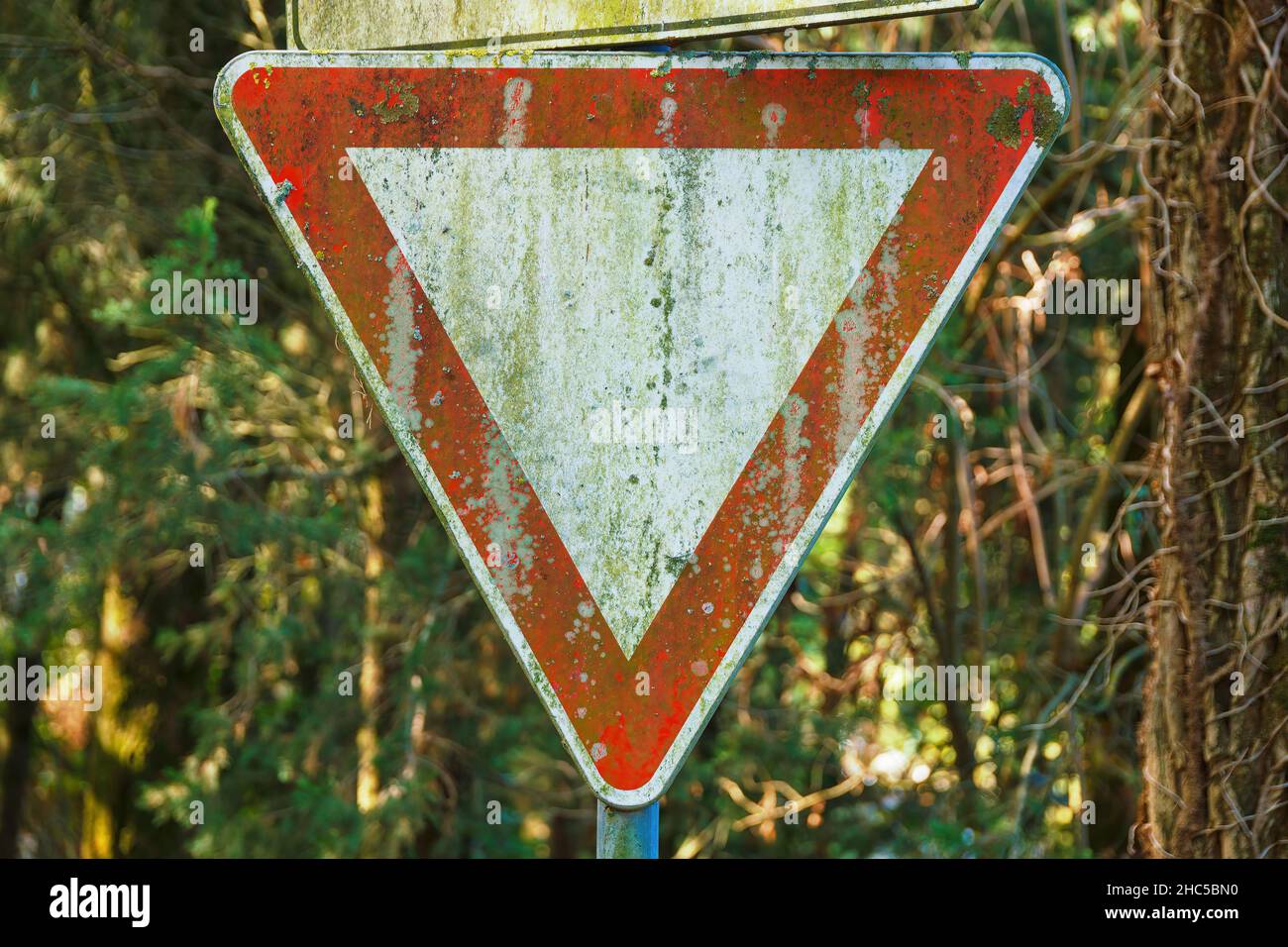 Old red and white traffic sign Stock Photo - Alamy