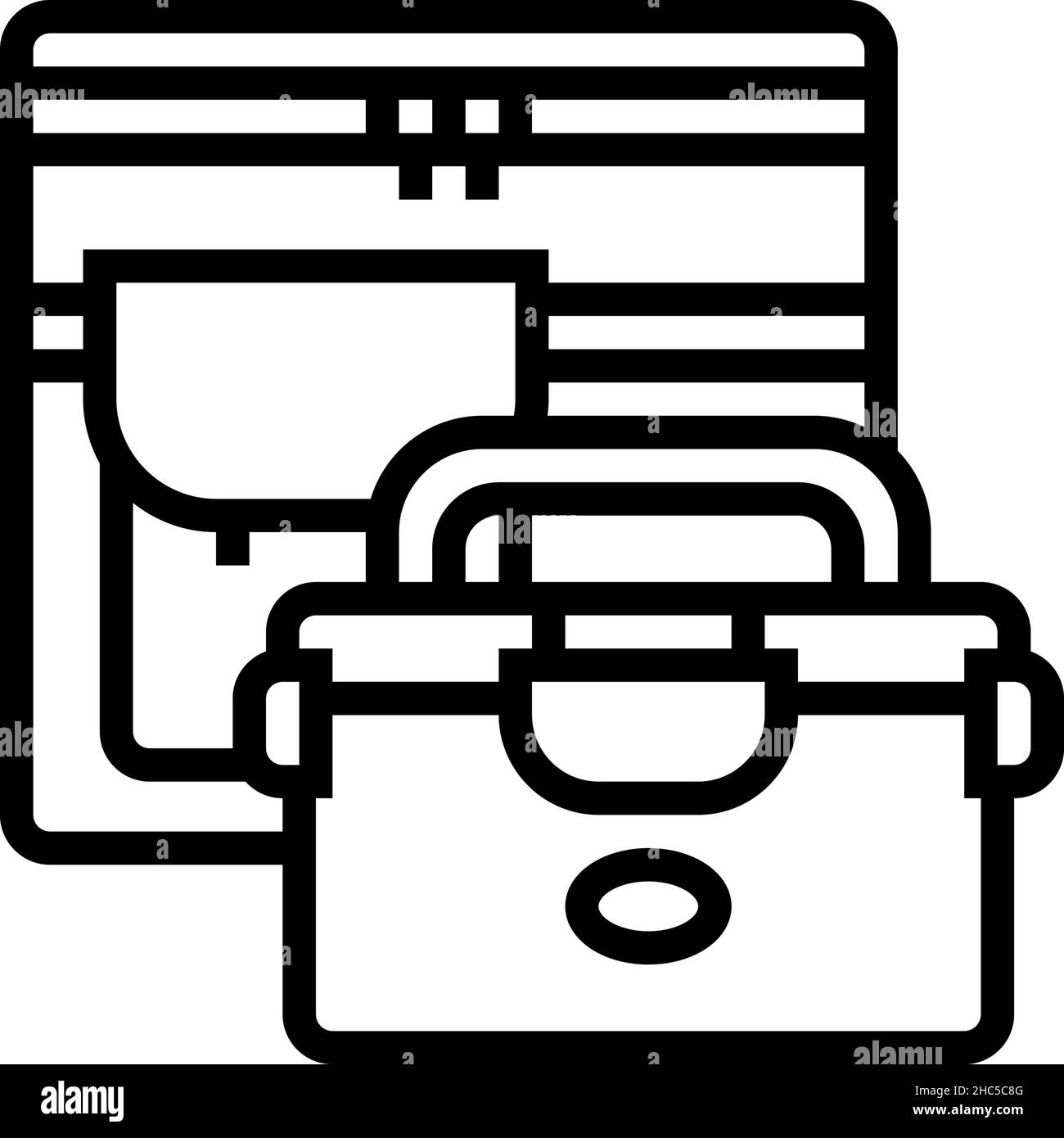 lunch box line icon vector illustration Stock Vector Image & Art - Alamy